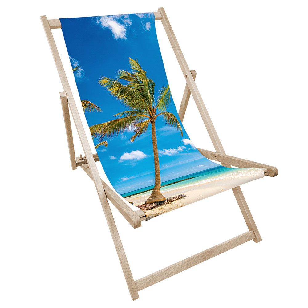 Holz-Liegestühle Palme am Strand – AllBags